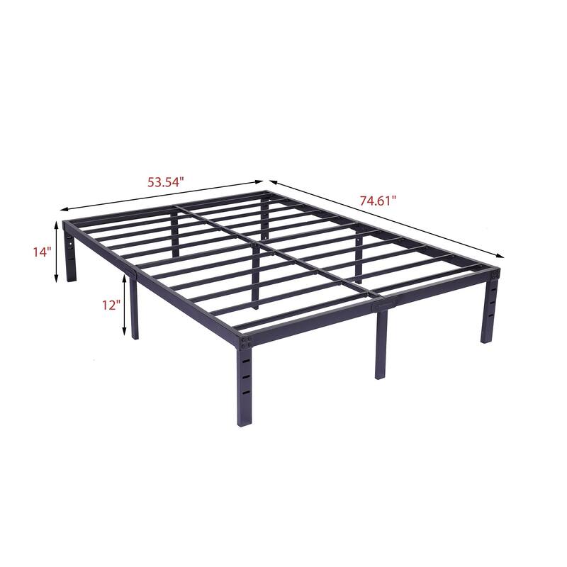 NNV 14" 3500 lbs Heavy Duty Bed Frame, Duty Steel Slat Metal Bed Frame - On Sale - Overstock ...